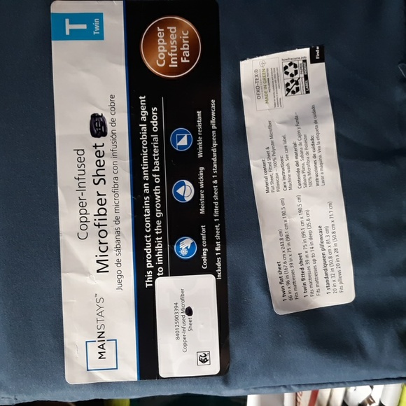 Mainstay | Bedding | Copper Infused Twin Flat Sheet W Case | Poshmark